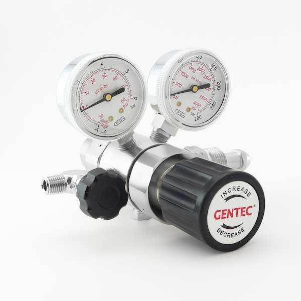 Gentec HP Low Flow Regulator, CGA 510, Inlet 0 to 250 PSI, Needle Valve ...
