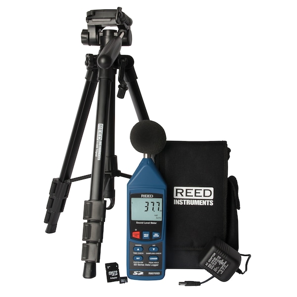 Reed Instruments REED Data Logging Sound Meter with Tripod, SD Card and ...