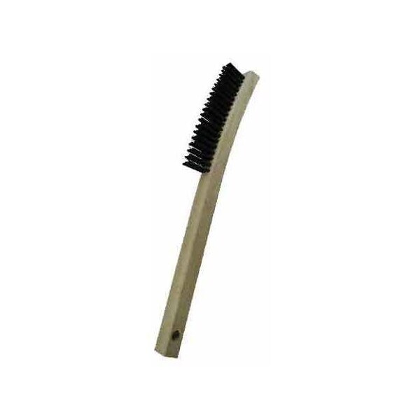 Gordon Brush 3x19 Row 0.006" CS Wire, 13-3/4" Curved Wood Handle Plater ...