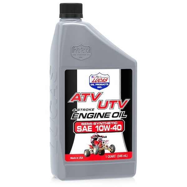 Lucas Oil Semi-Synthetic Sae 10W-40 Atv Oil, 6, PK6 10720 | Zoro