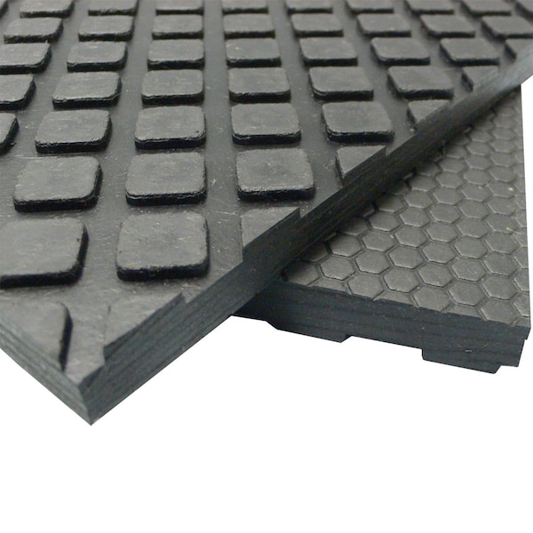 Rubber-Cal Maxx-Tuff Mat, Black, 1/2" Thick 03_177_WEB | Zoro