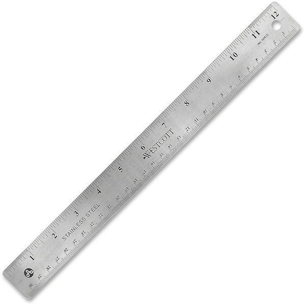 Acme United Ruler, Stainless Steel, 12" 10415 | Zoro