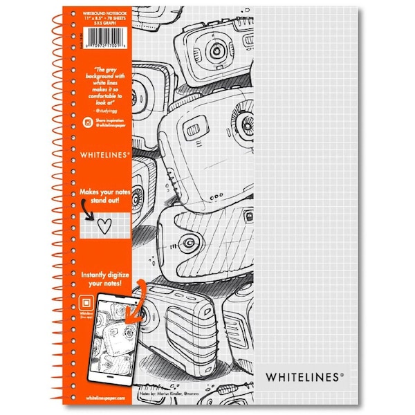 Whitelines Case of Whitelines Spiral Wirebound Graph Ruled Notebooks ...