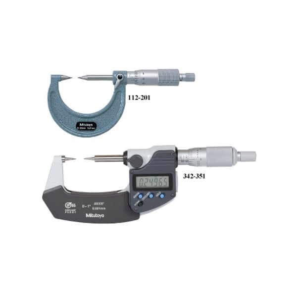 Mitutoyo Point Mic, 25-50/.01mm 112-154 | Zoro