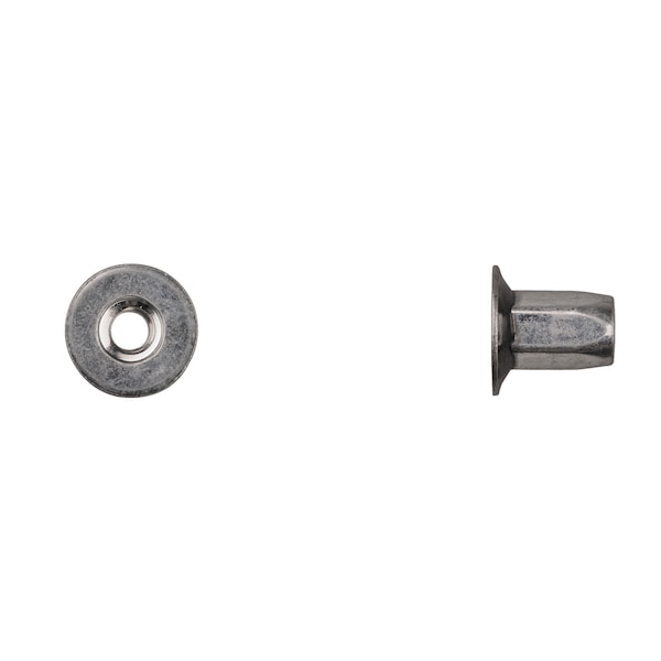 Disco Nut Insert, M6-1.00 Thrd Sz, Hex, Steel, Zinc Plated 12446PK | Zoro