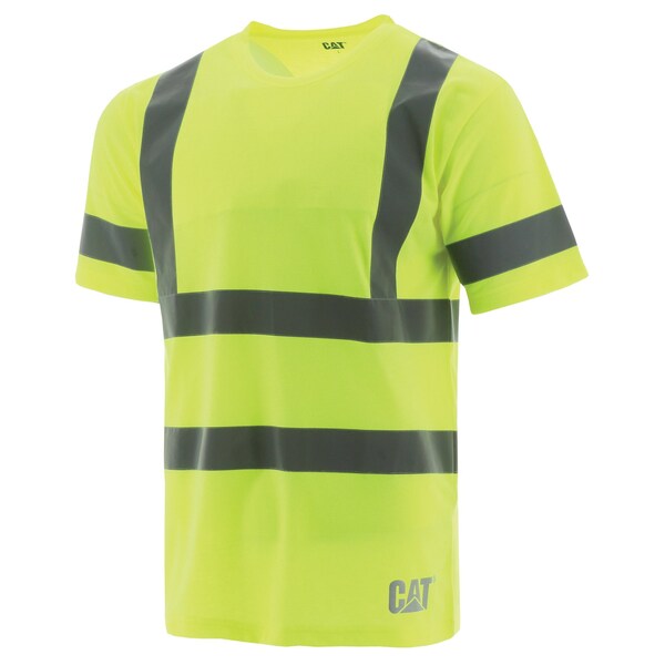 Cat Workwear Hi-Vis Class III S/S Tee, 2XLT, Hi-Vis Yellow 1510454 ...