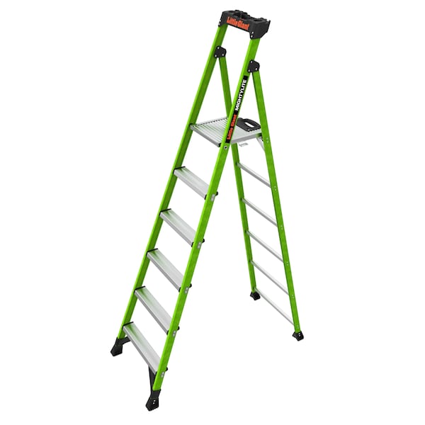 Little Giant Ladders 8 ft Fiberglass Platform Stepladder, 300 lb ...