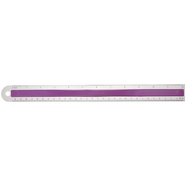 Westcott Rulers, 12" Aluminum Ruler with Finger Grip, Asst. 15531 | Zoro