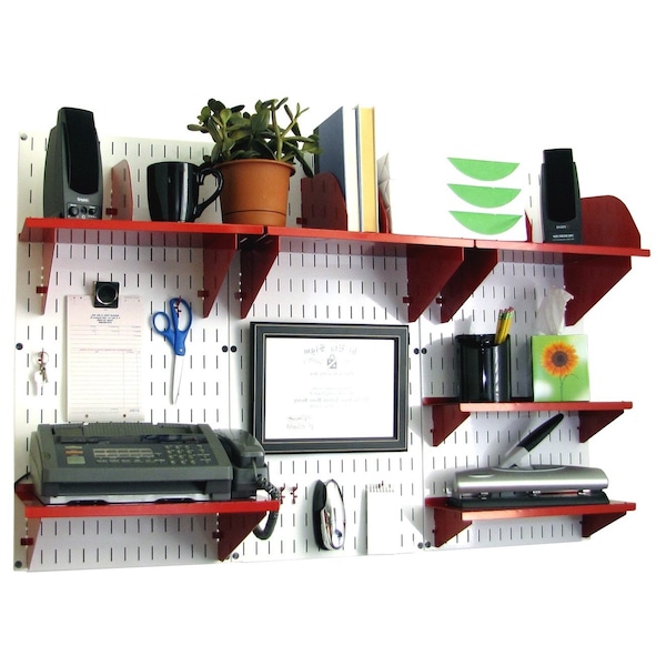 Wall Control Office Wall Organizer System Unit, White/Red 15-IOFC-300 ...