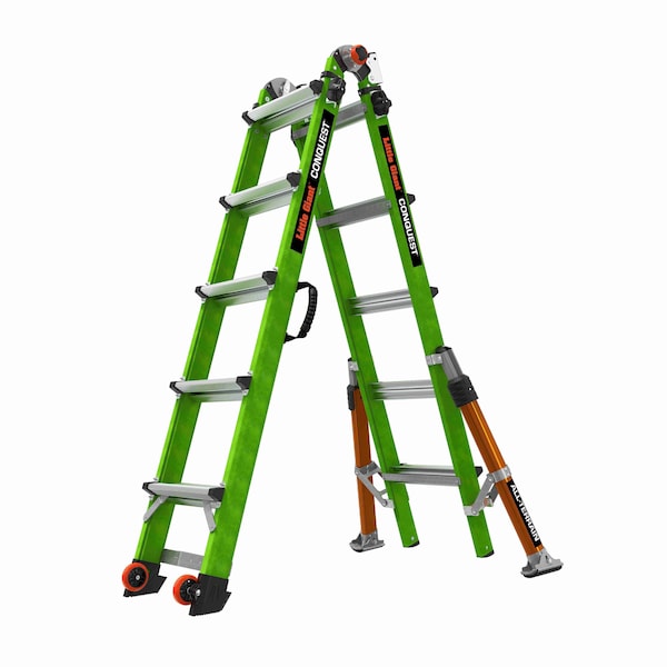 Little Giant Ladders All-Terrain Fiberglass Articulated Ladder, 186 in ...