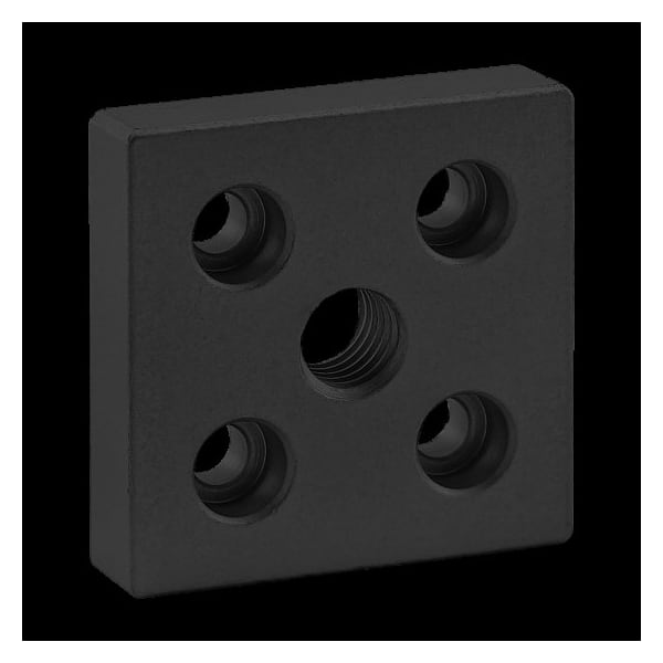 80/20 Center Tap Base Plate, 2"X2" 1/2-13 Tap 2132-BLACK | Zoro