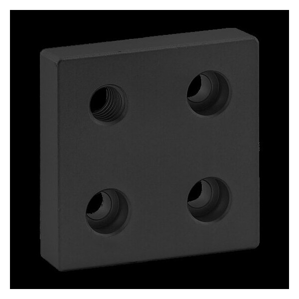 80/20 Corner Tap Base Plate, 2"X2" 3/8-16 Tap 2142-BLACK | Zoro
