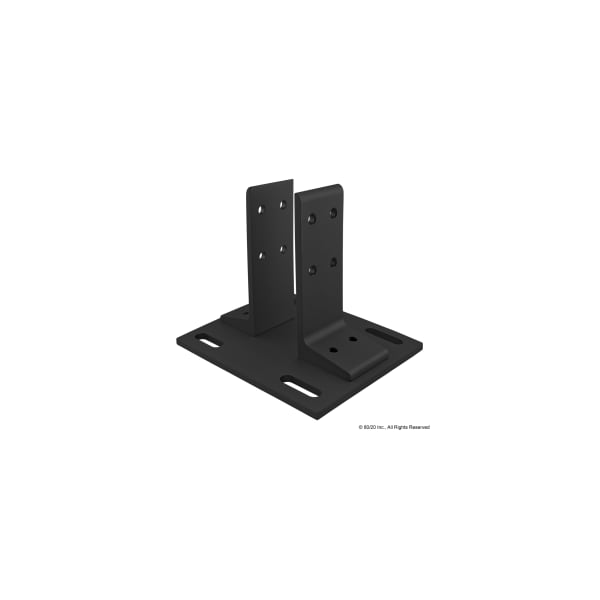80/20 Black Floor Mount Base Plate For 2020 2387-BLACK | Zoro