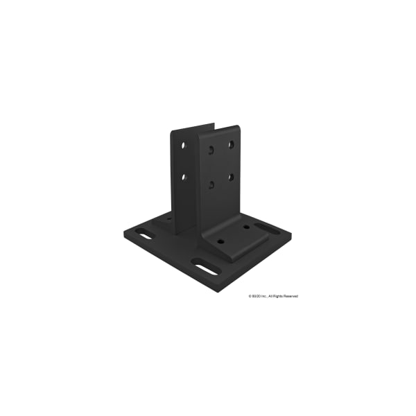 80/20 Black Floor Mount Base Plate For 1530 2400-BLACK | Zoro