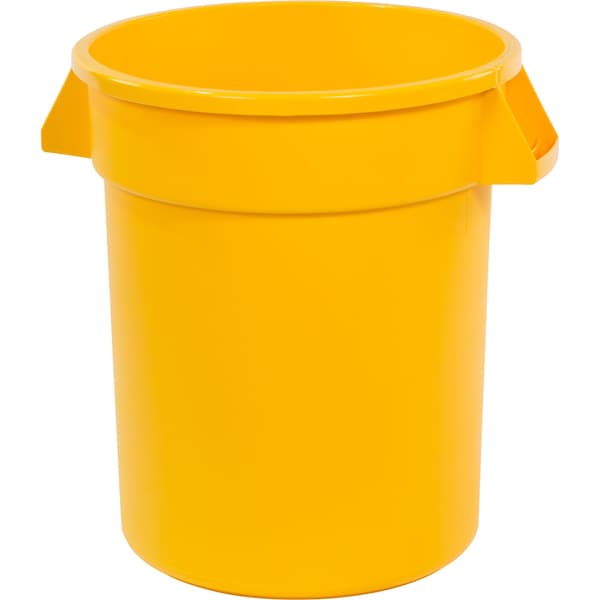 Bronco 20 gal Round Trash Can, Yellow 84102004 | Zoro