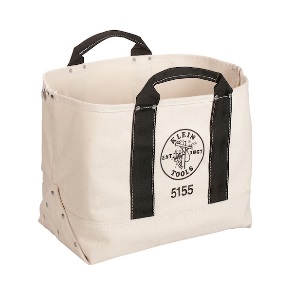 Klein Tools Canvas Tote, 17 in, Natural, Canvas, 0 Pockets 5155 | Zoro