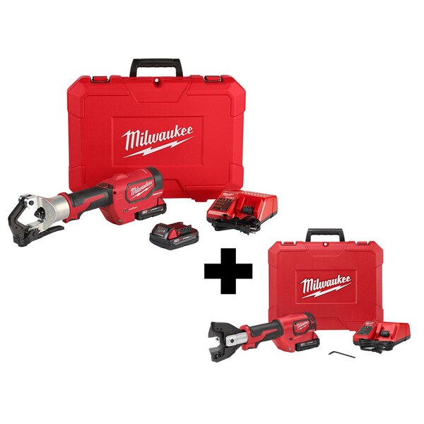 Milwaukee Tool M18 FORCE LOGIC CABLE CUTTER KIT + M18 FORCE LOGIC 750 ...