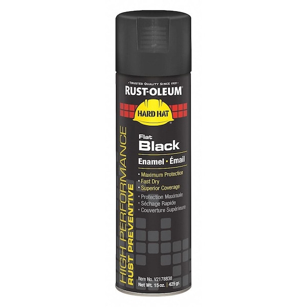 Rust-Oleum Rust Preventative Spray Paint, Black, Flat, Solvent, 15 oz ...