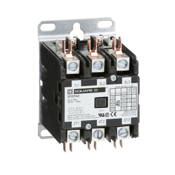 Square D Definite Purpose Contactor, 380V AC, 3 P, 3 Phase, Box Lug ...