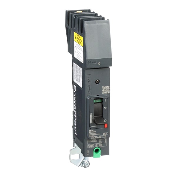 SCHNEIDER ELECTRIC 20A, 1 pole Molded Case Circuit Breaker, POWERPACT B ...