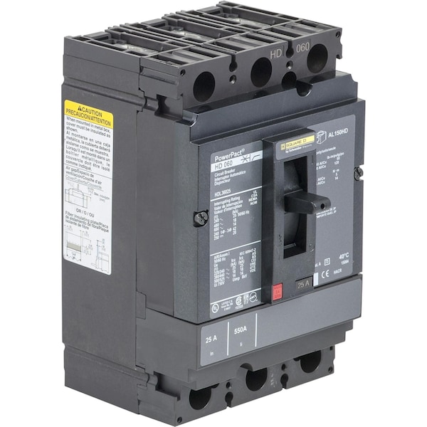 SQUARE D 35A, 3 pole Molded Case Circuit Breaker, POWERPACT H, 600V AC, - HJL36035