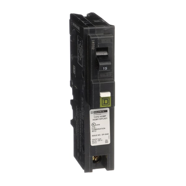 SQUARE D 15A, 1 pole Miniature Circuit Breaker, HOMELINE, 120V AC ...