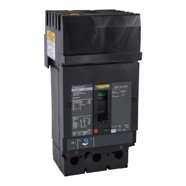 SQUARE D 200A, 2 pole Molded Case Circuit Breaker, POWERPACT J, 600V AC, - JDA262001