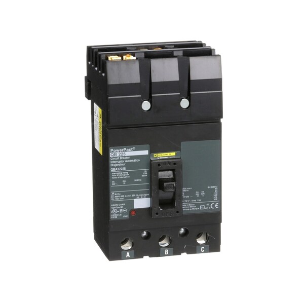 SQUARE D 225A, 3 pole Molded Case Circuit Breaker, POWERPACT Q, 240V AC, - QBA32225