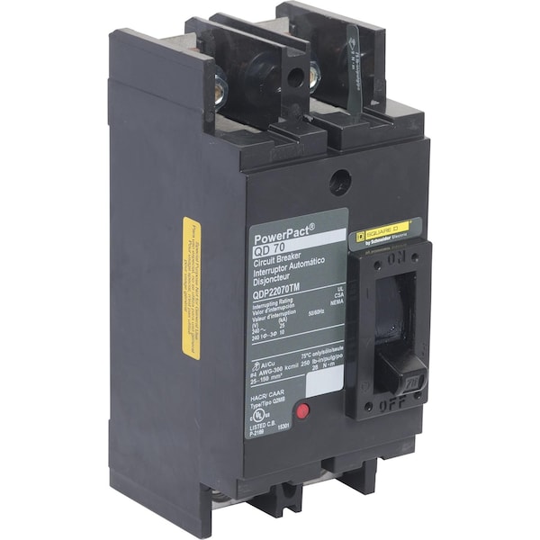 SQUARE D 80A, 2 pole Molded Case Circuit Breaker, POWERPACT Q, 240V AC, - QDP22080TM
