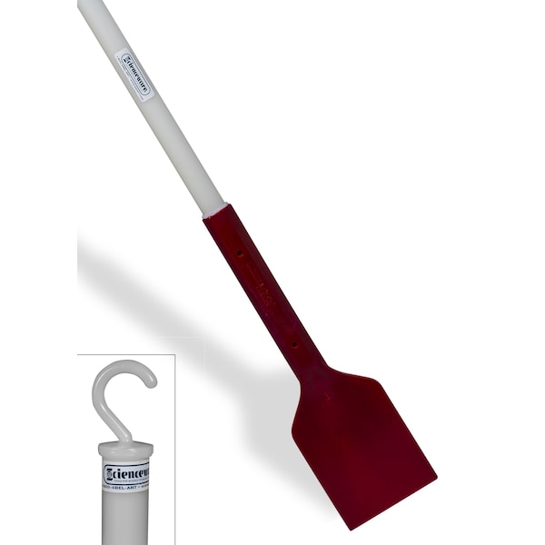 Bel-Art Scienceware Hard Red HDPE Scraper, with F36832-0000 | Zoro