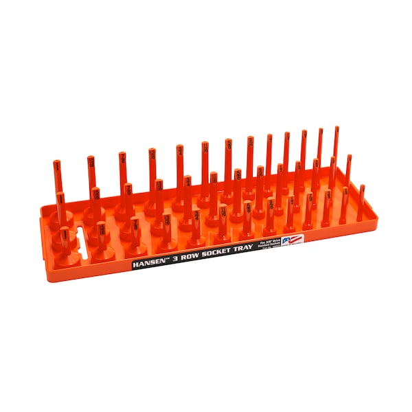 Hansen Fractional Three Row Socket Tray for 3/8" Drive Sockets, Orange ...