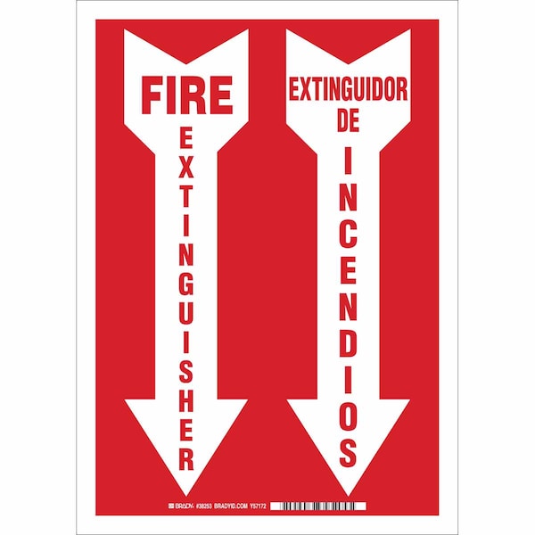 Brady Fire Extinguisher Sign, Bilingual Sign, Width: 10" 38756 | Zoro