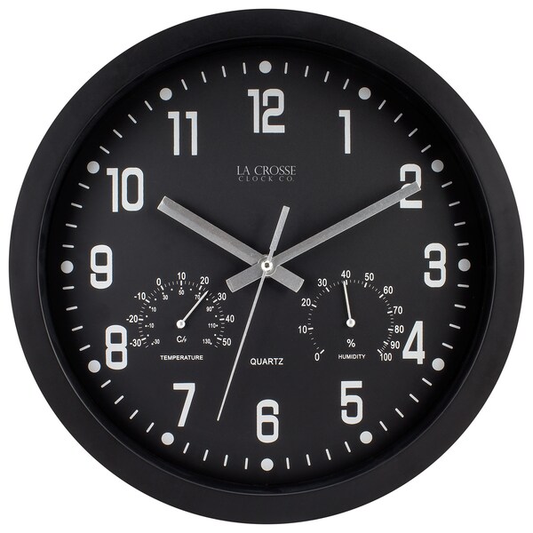 La Crosse Technology Wall Clock w Temp/Humidity, 12" 404-2631 | Zoro