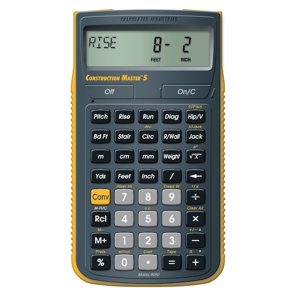 Calculated Industries Construction Calculator, 5 5/8 Lx3 In W 4050 | Zoro
