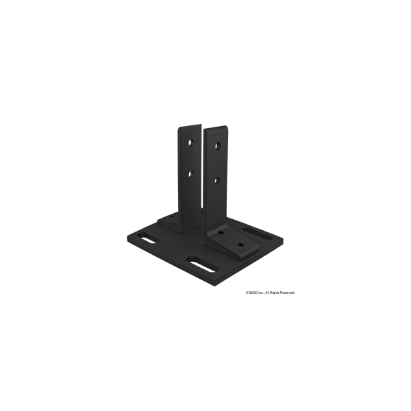 80/20 Black 40-4040 Floor Mount Base Plate 40-2390-BLACK | Zoro