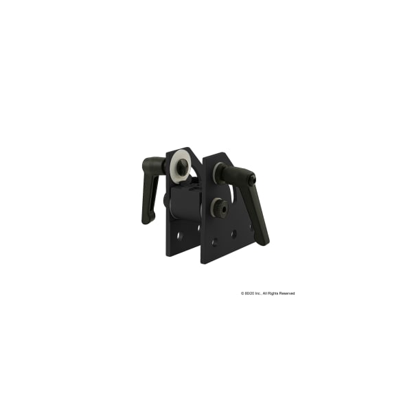 80/20 Dbl Pivot Brkt W/L-Handles, 1" 10 Series 4116-BLACK | Zoro