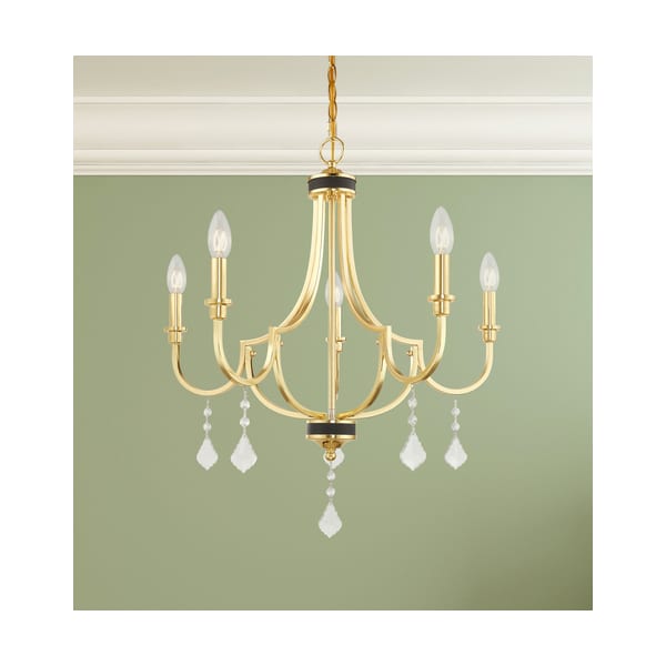 Livex Lighting Glendale 5 Light Polished Brass Chandeli 41275-02 | Zoro