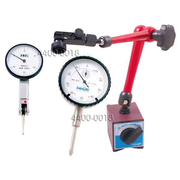 Hhip 0.03" Dial Test & 1" Dial Indicators With Uni Magnetic Base 4400 ...