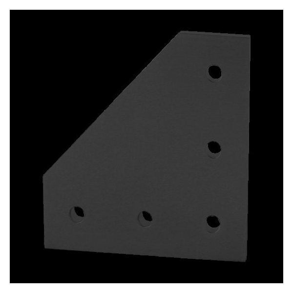 80/20 Black 45S 5 Hole 90 Degree Joining Plate 45-4351-BLACK | Zoro