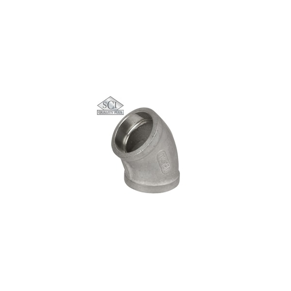 Smith-Cooper Socket Weld 45 ELL, 150lb, 316, 1/2" 4381049600 | Zoro