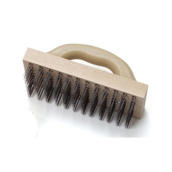 Malish Flat Wire Brush w/Handle, 9 in, Gray, 9 in L Brush, Wood ...