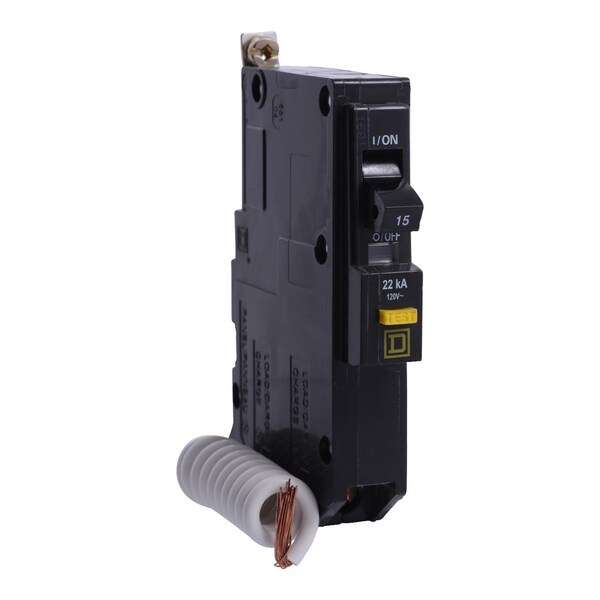 SQUARE D 15A, 1 pole Miniature Circuit Breaker, QO, 120V AC, - QOB115VHGFI