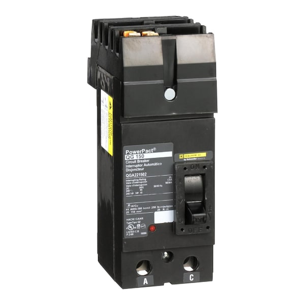 SQUARE D 150A, 2 pole Molded Case Circuit Breaker, POWERPACT Q, 240V AC, - QGA221502