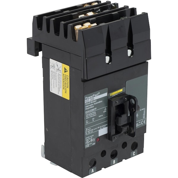 SQUARE D 200A, 3 pole Molded Case Circuit Breaker, QGA, 240V AC, - QGA32200YP