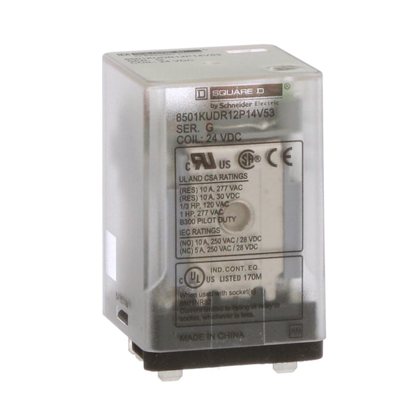 Square D Relay, 240VAC Coil Volts, DPDT 8501KUDR12P14V53 | Zoro