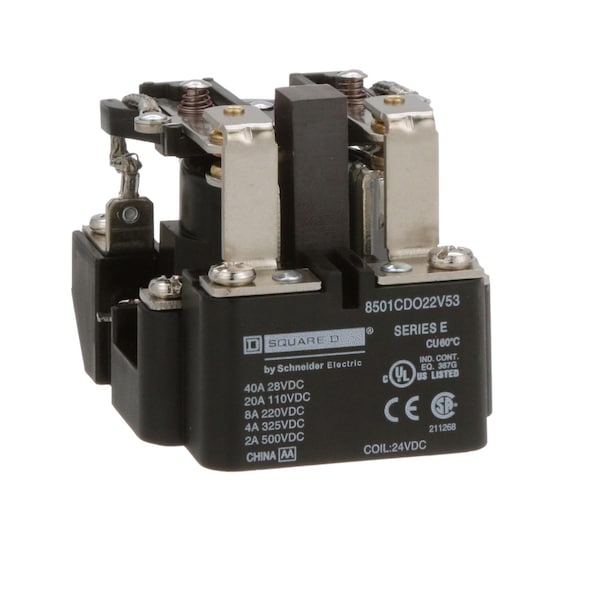 Square D Panel Mount, Power Relay, 20 A, Screw 8501CDO22V53 | Zoro