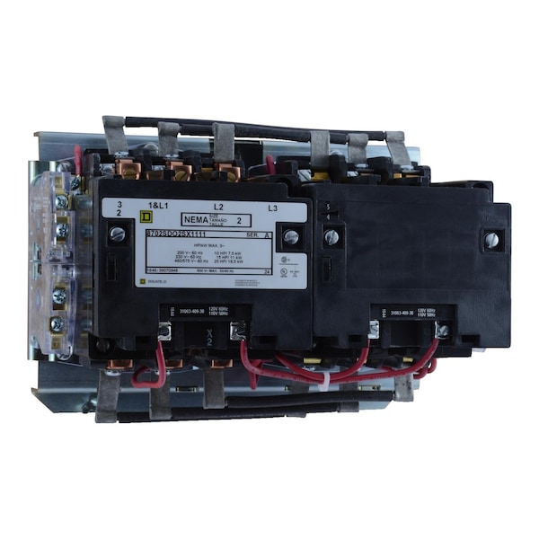 Square D NEMA Contactor, Type S, reversing, horizontal, Size 2, 45A ...