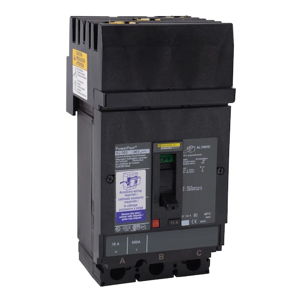 SQUARE D 150A, 3 pole Molded Case Circuit Breaker, POWERPACT H, 600V AC, - HJA36150SA