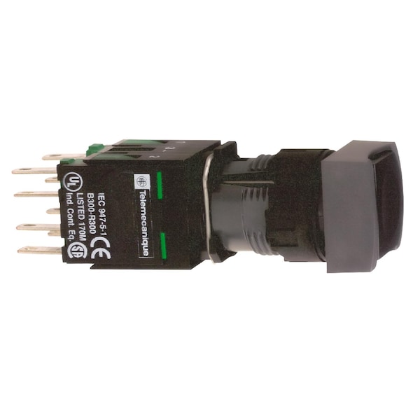 Schneider Electric Complete push button, Harmony XB6, black square flush pushbutton, 16mm ...