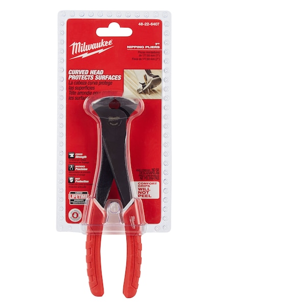 MILWAUKEE 7" Comfort Grip Nipping Pliers (48-22-6407) | Zoro